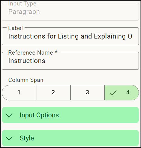 Adding a Paragraph to a Form