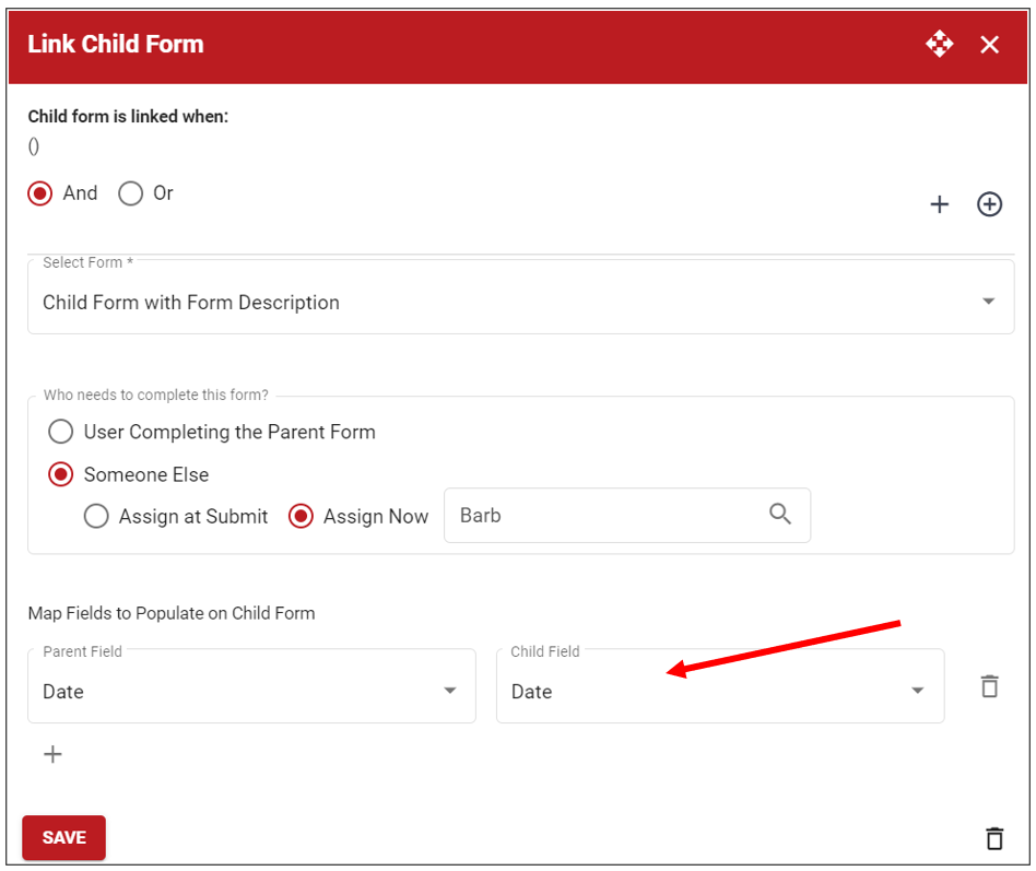 Using Form Descriptions on Linked Forms