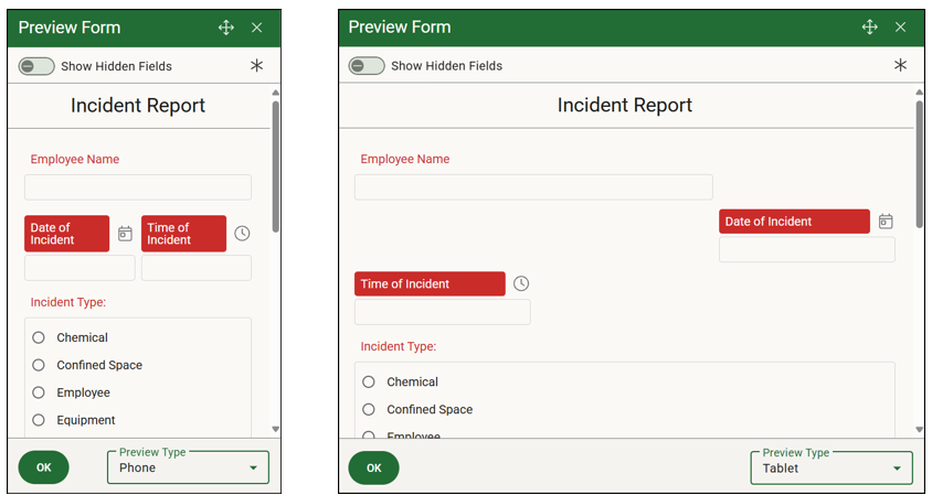 Adding a Spacer to a Form