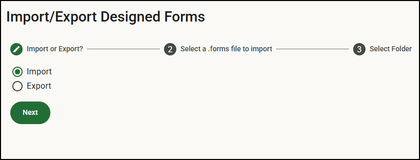 Importing Designed Forms