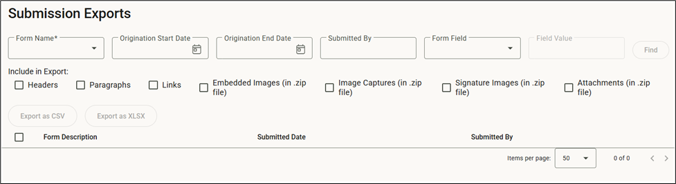 Exporting a Submission